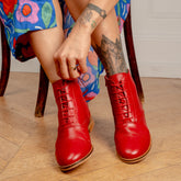 Mama Rubie - Bottines Rouges en Cuir